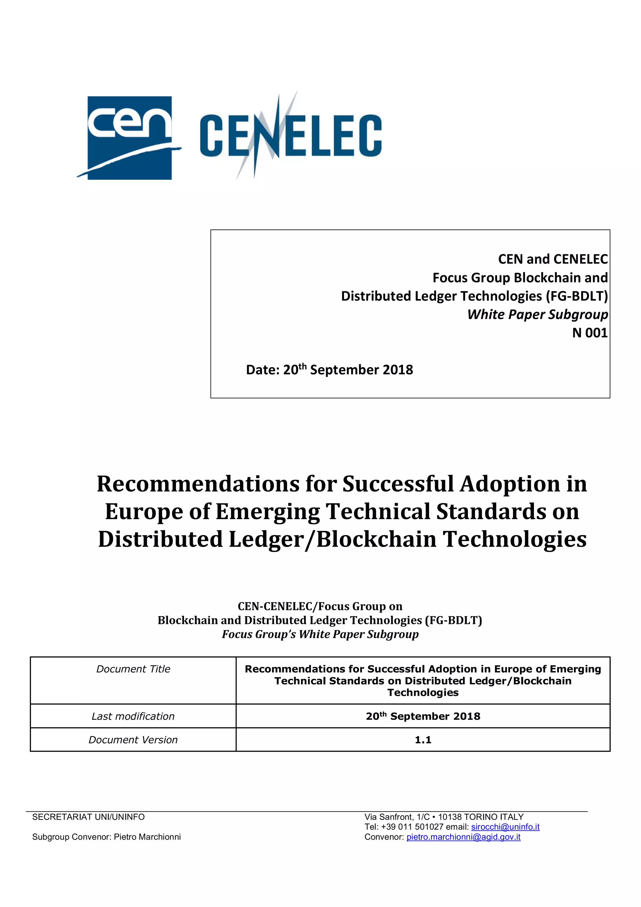 Recommendations for Successful Adoption in Europe of Emerging Technical ...