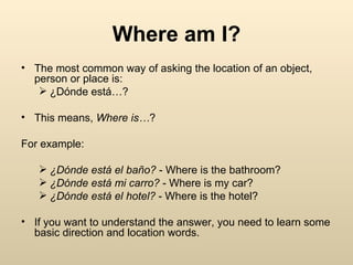 Estar and location words | PPT