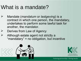 Estate agent mandates | PPT
