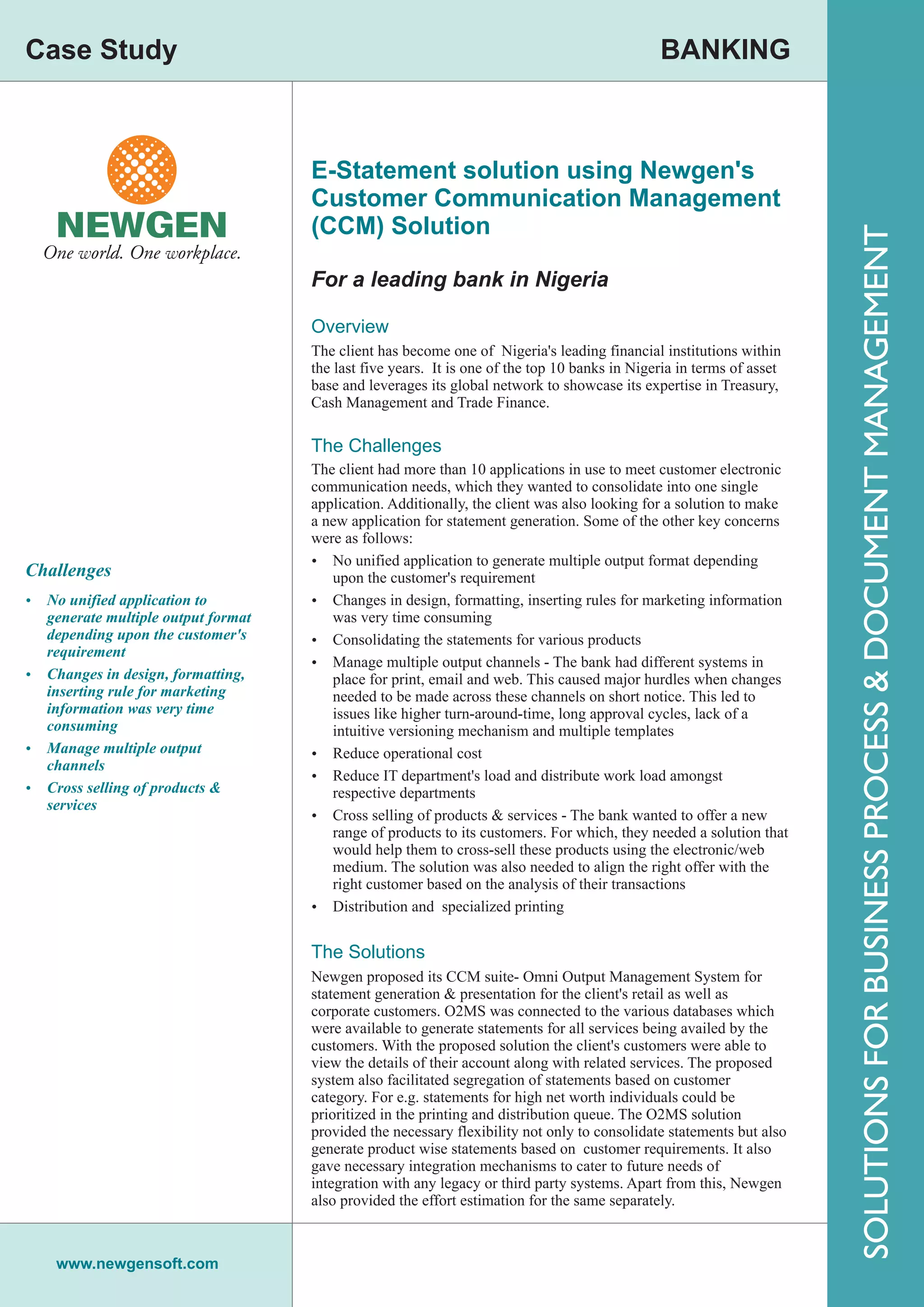 Estatement Solution Using Customer Communication Management CCM ...