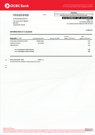 Estatement 20140331 629435116001_sgd | PDF | Credit Cards | Personal Debt