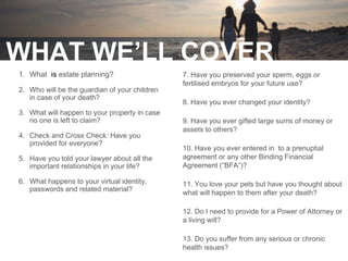 Estate planning 13 questions to ask yourself | PPTX