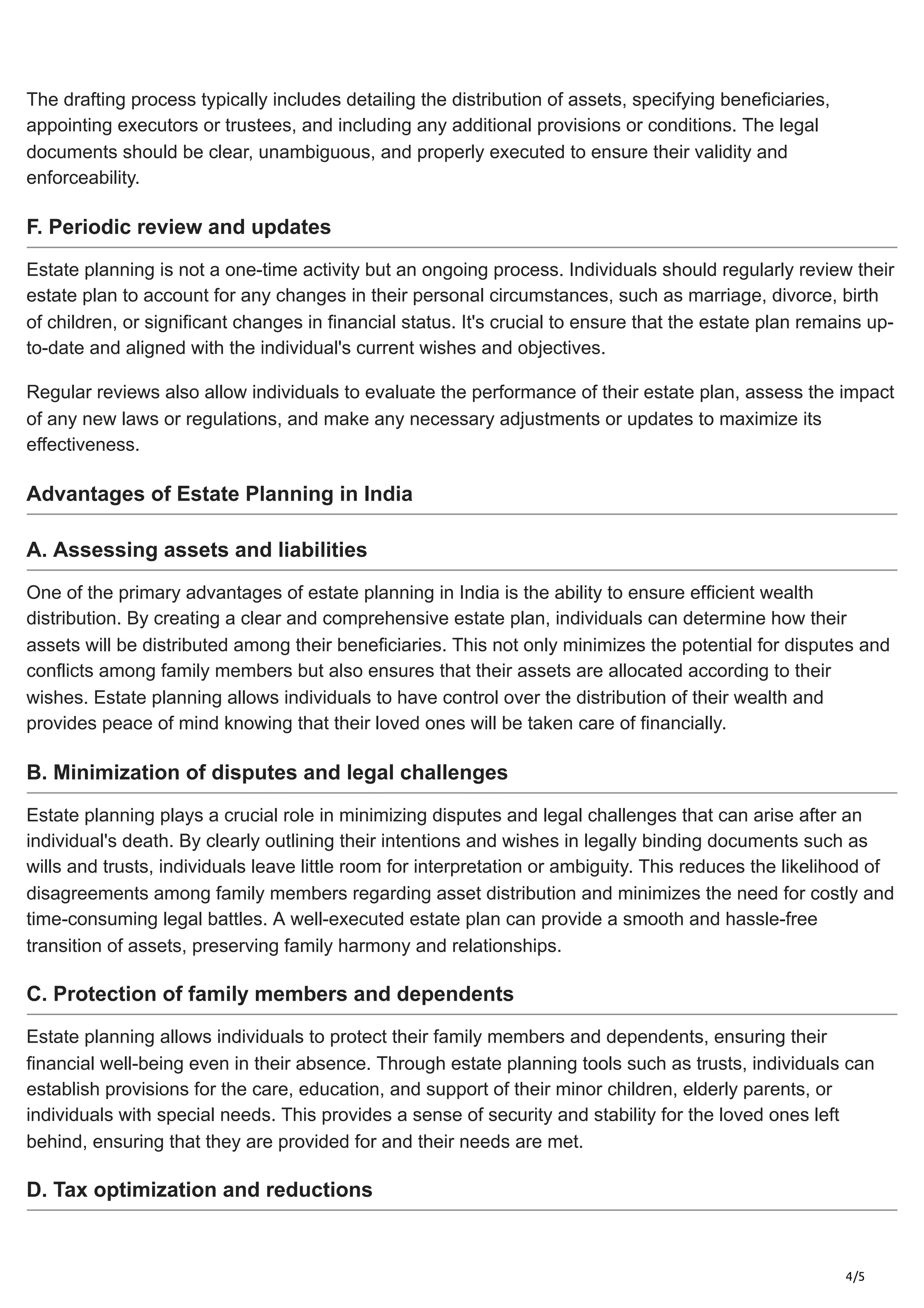 Estate Planning in India Process and Advantages | PDF