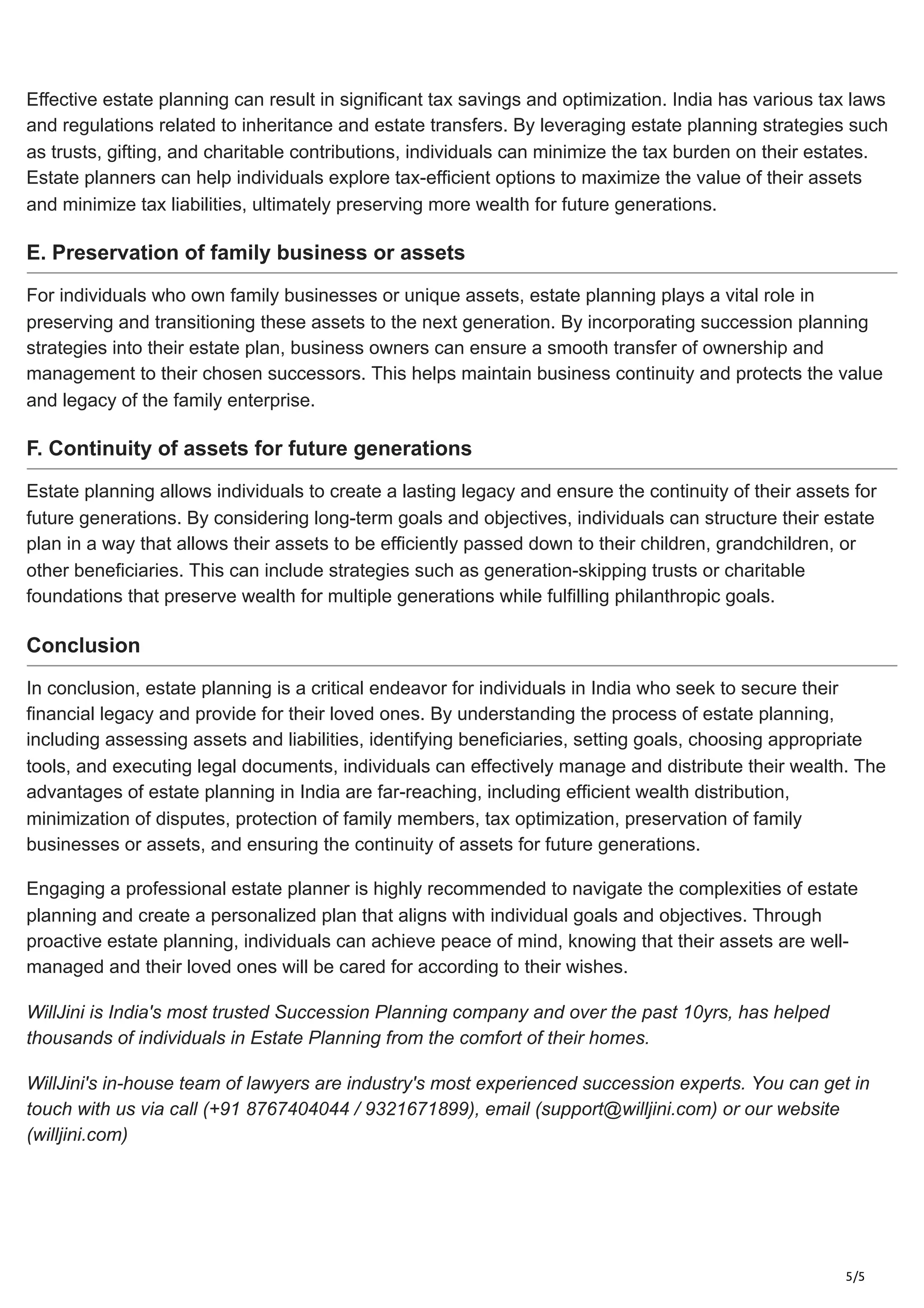 Estate Planning in India Process and Advantages | PDF