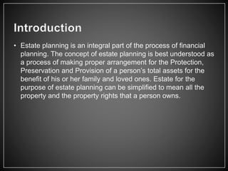 Estate planning ppt | PPTX