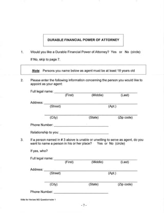 Estate planning questionnaire | PDF