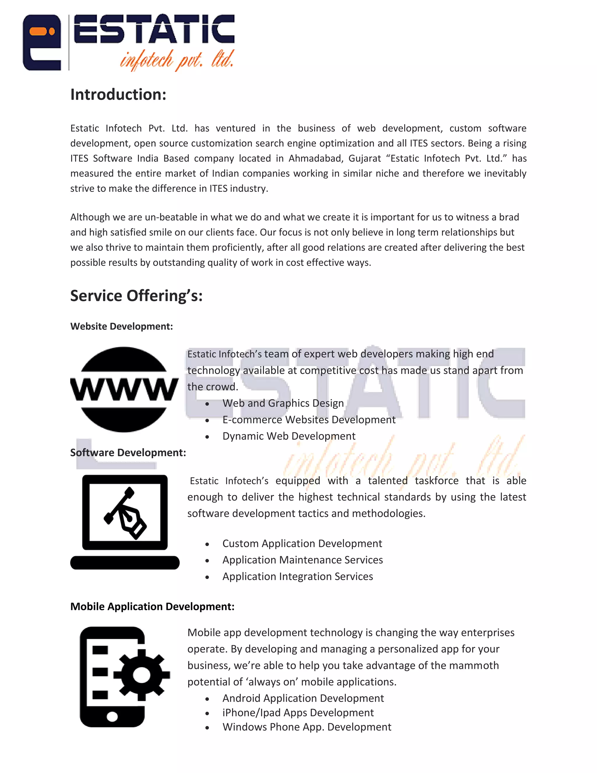 Estatic company profile | PDF