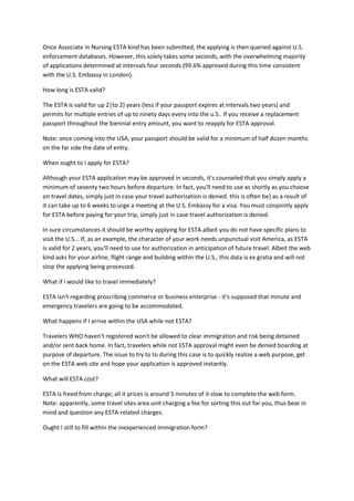 Esta to traveling usa | PDF