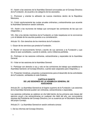 Estatutos De La FundacióN Colosio | PDF