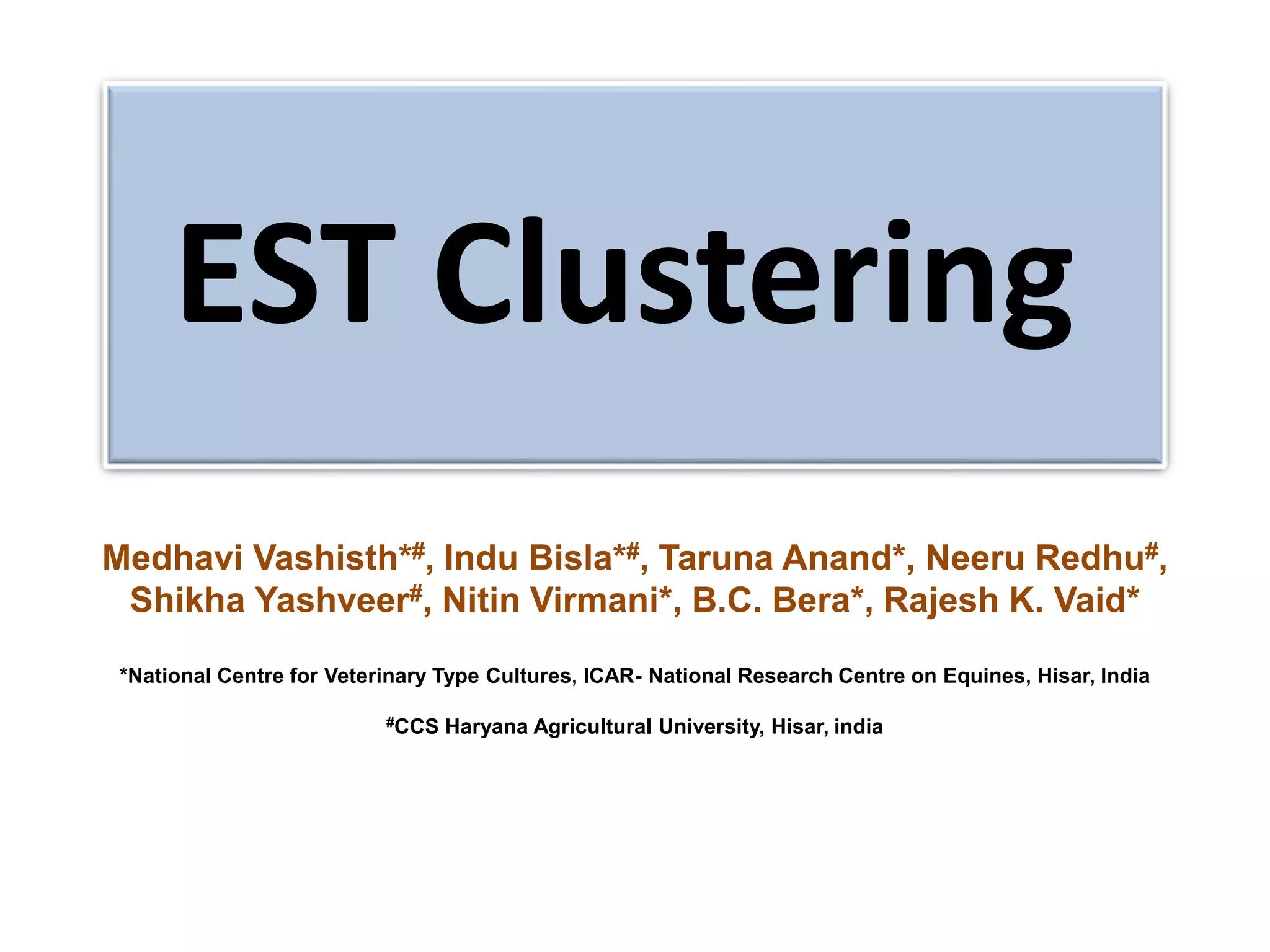 EST Clustering.ppt