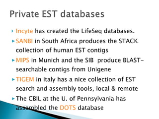 Est database | PPT