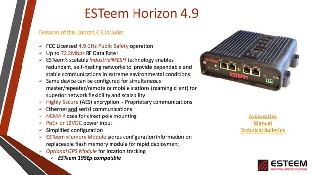 ESTeem Industrial Wireless Radio Product Overview | PDF | Computer ...