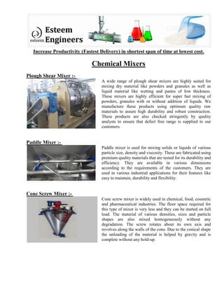 Esteem Engineers Chemical Mixers | PDF
