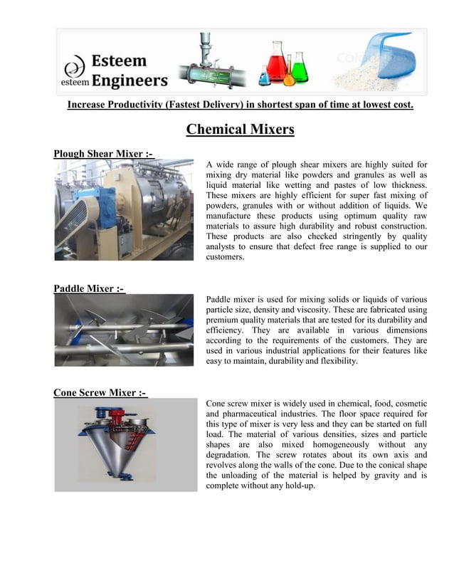 Esteem Engineers Chemical Mixers | PDF