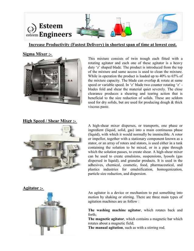 Esteem Engineers Chemical Mixers | PDF