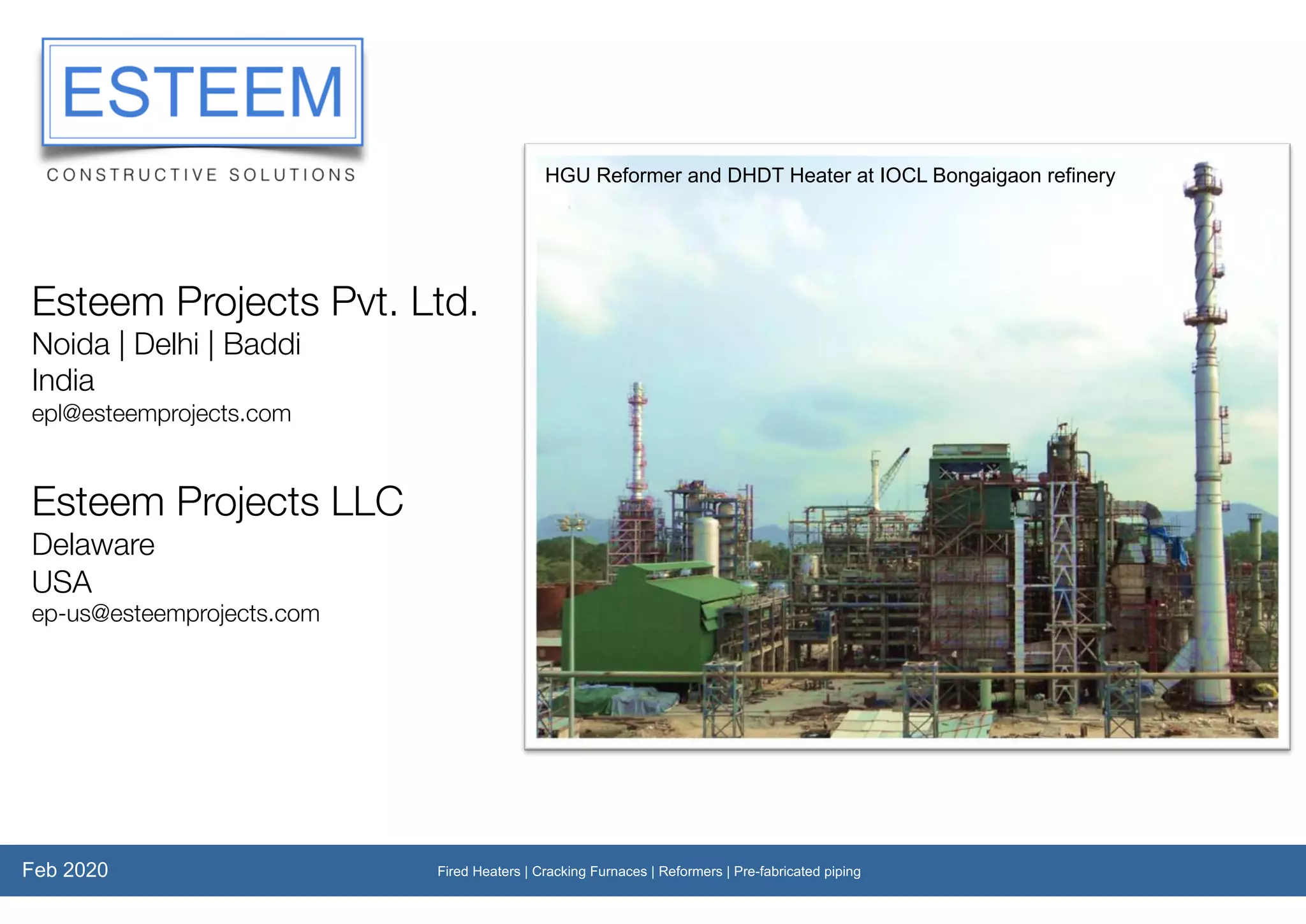 Esteem Projects Pvt Ltd - The Fired Heater Company | PDF