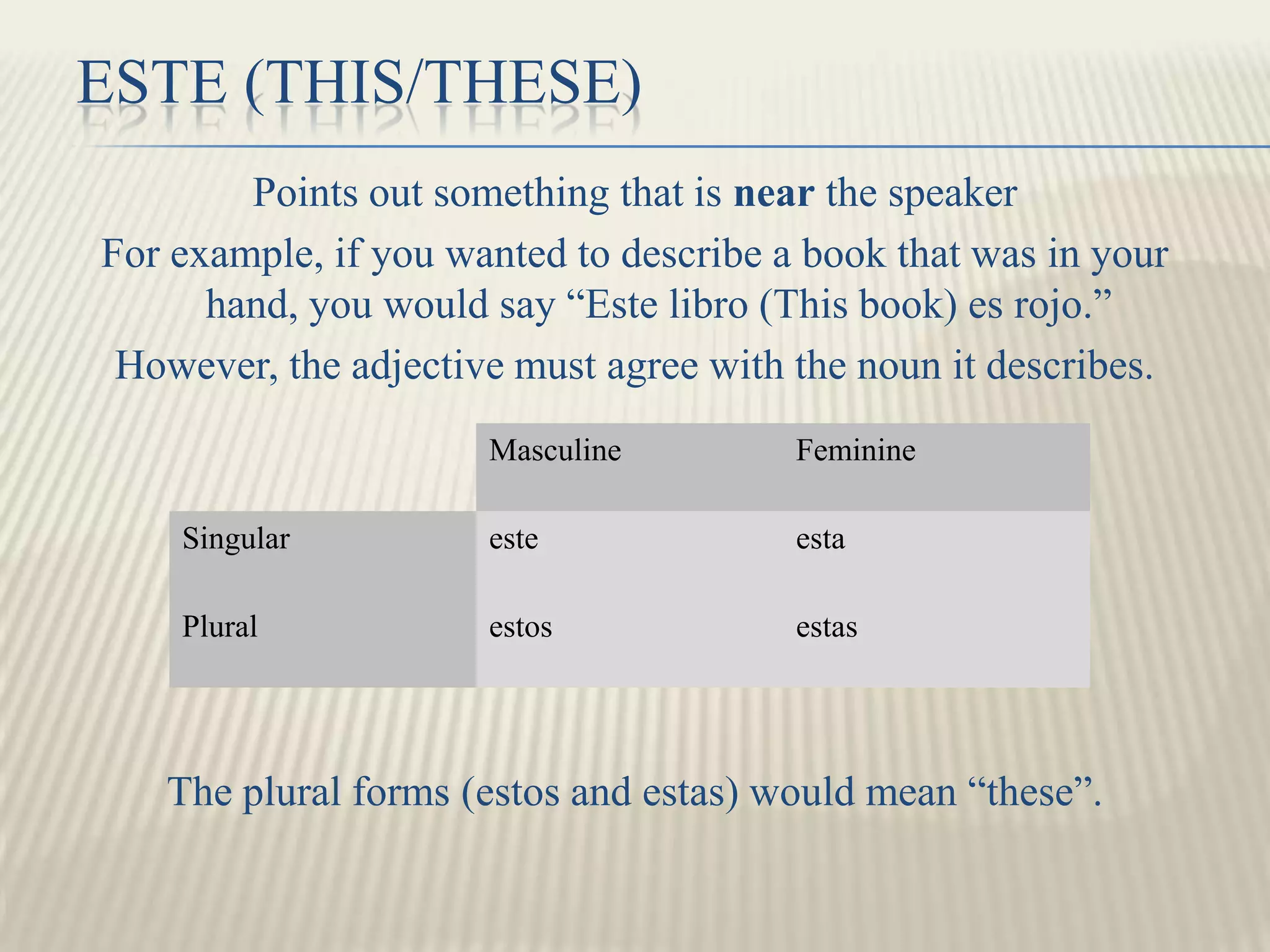 Este, ese y aquel | PPTX