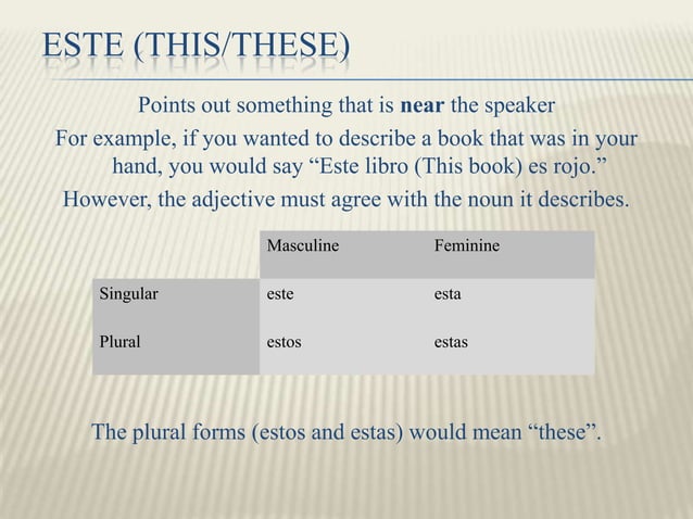 Este, ese y aquel | PPTX