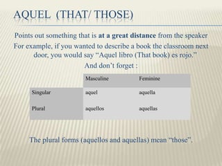 Este, ese y aquel | PPTX