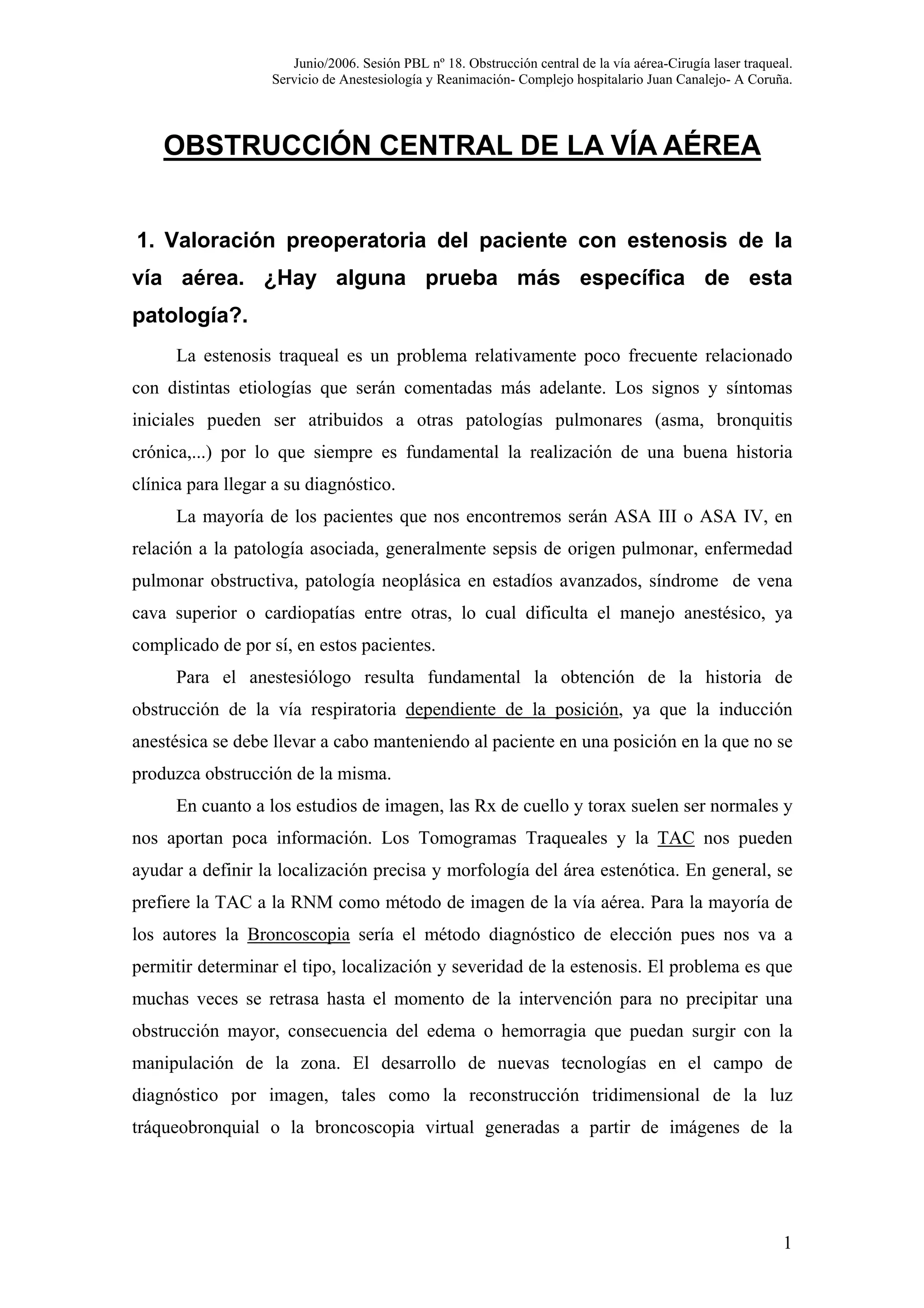 Estenosis Traqueal | PDF