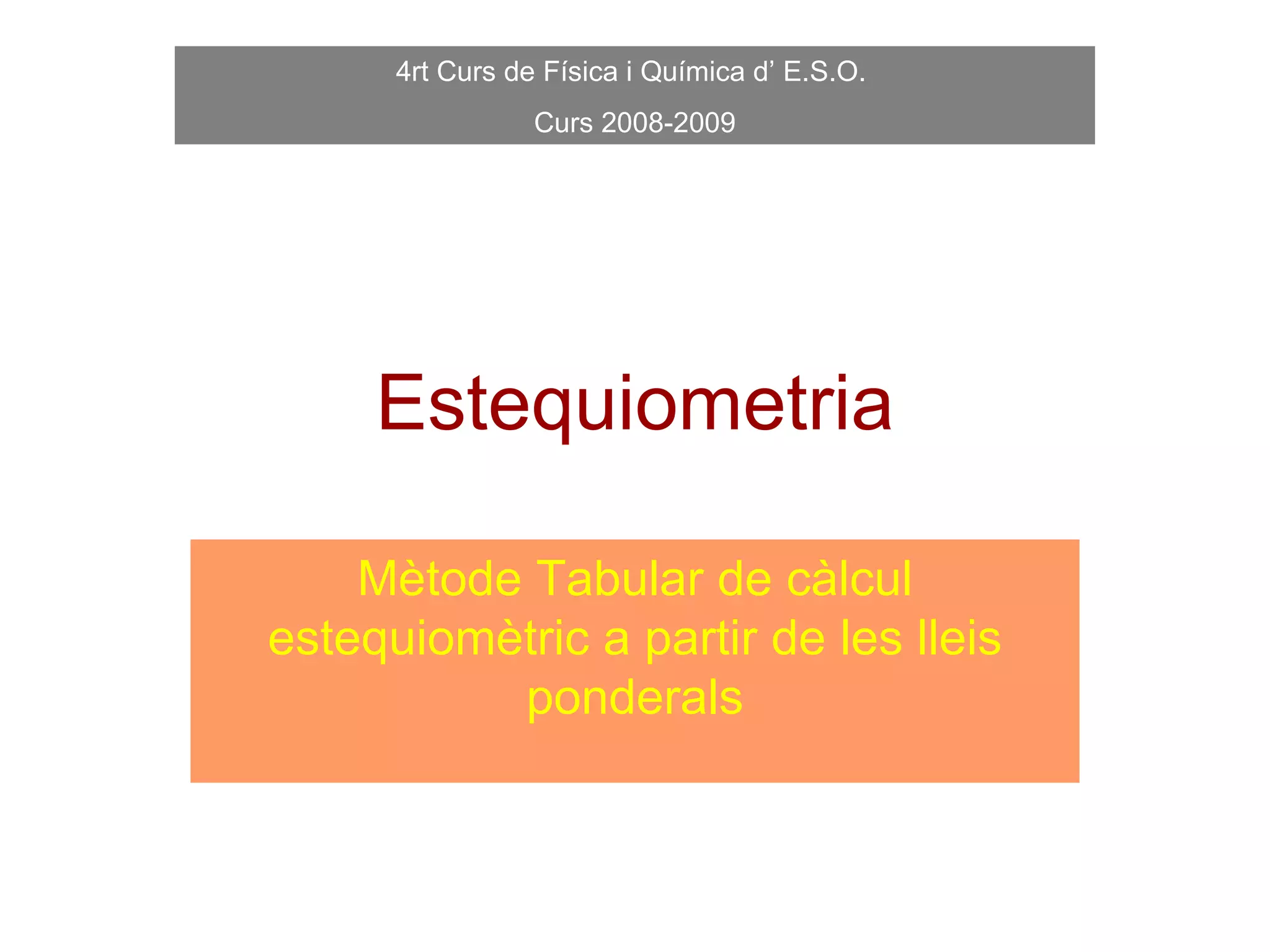 Estequiometria | PPT