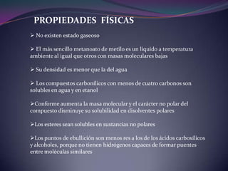Esteres y sales orgánicas | PPTX
