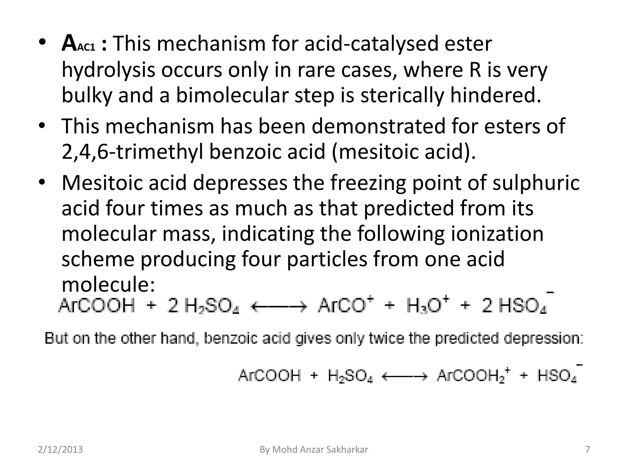 acid base catalysed Ester hydrolysis | PPTX