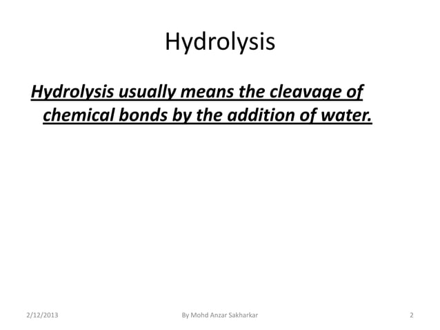 acid base catalysed Ester hydrolysis | PPTX | Chemistry | Science