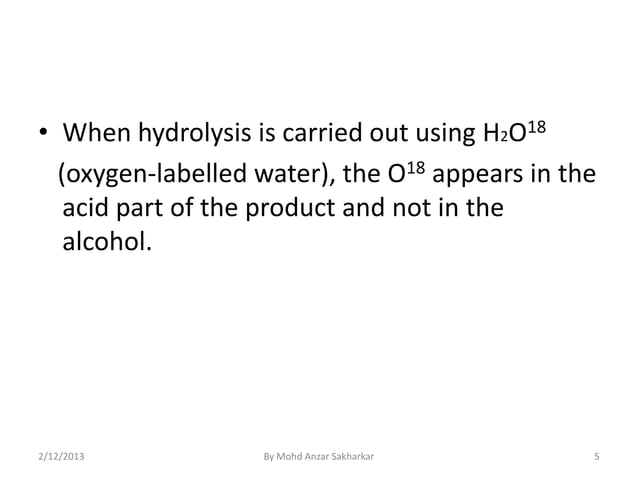 acid base catalysed Ester hydrolysis | PPTX | Chemistry | Science
