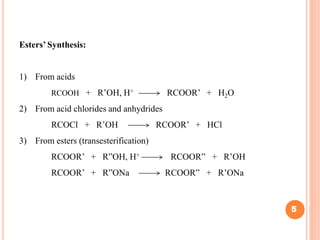 Esterification ppt selfmade | PPTX