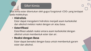 Sintesis Senyawa Ester dan Tata Nama serta kegunaan dalam kehidupan | PPTX