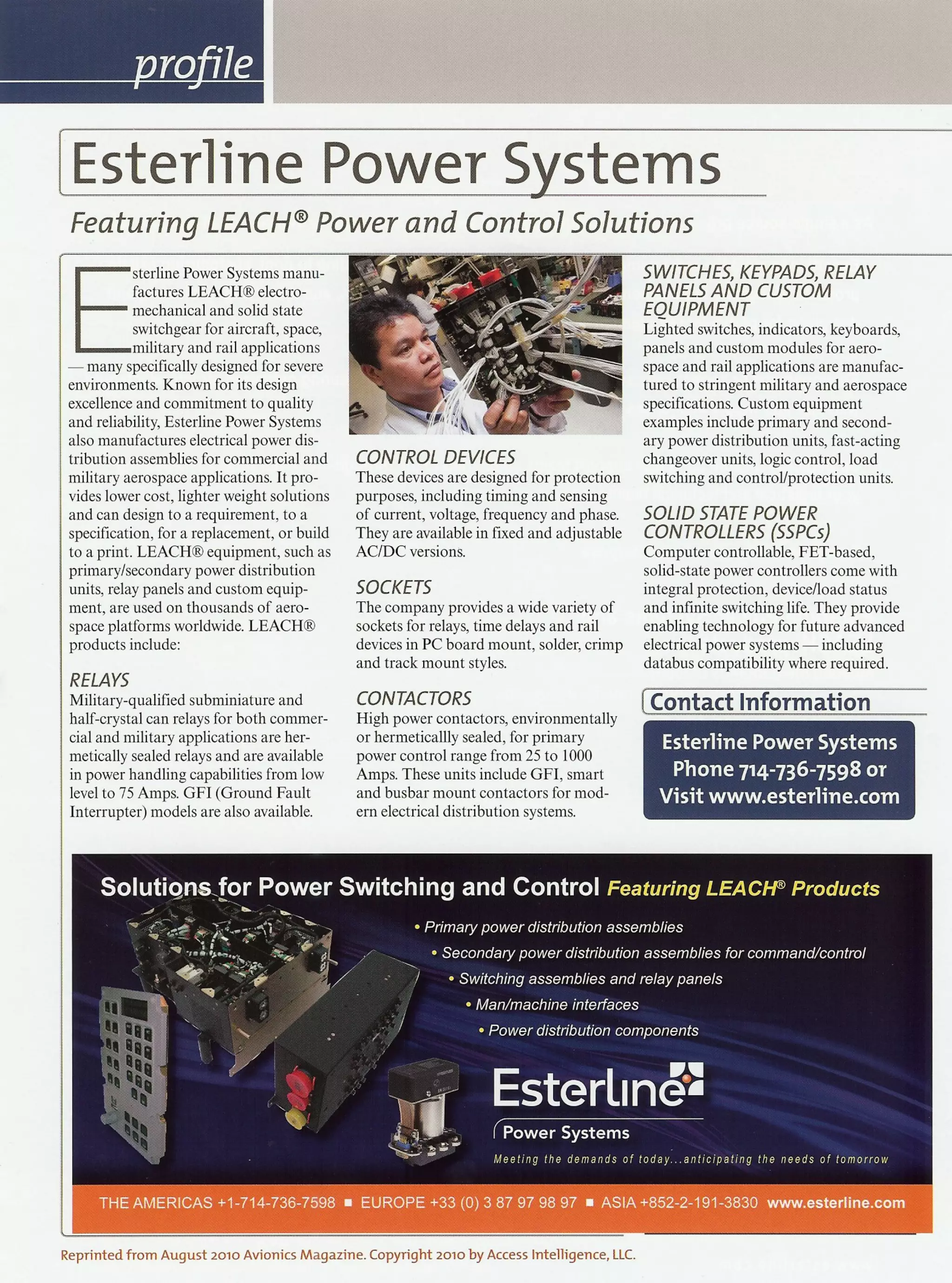 Esterline | Leach Profile Page | PDF