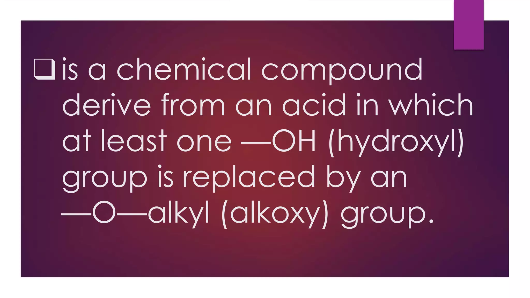 Esters (chemistry) | PPTX