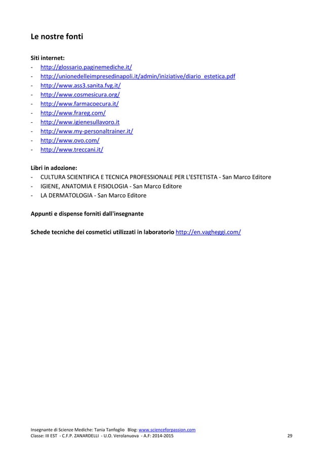 Quaderno per il ripasso - Settore Estetico | PDF