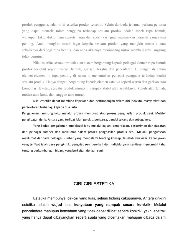 Estetika laporan | PDF