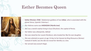 ESTHER complete Bible study with pictures by Rhema Joy Sharath | PPTX