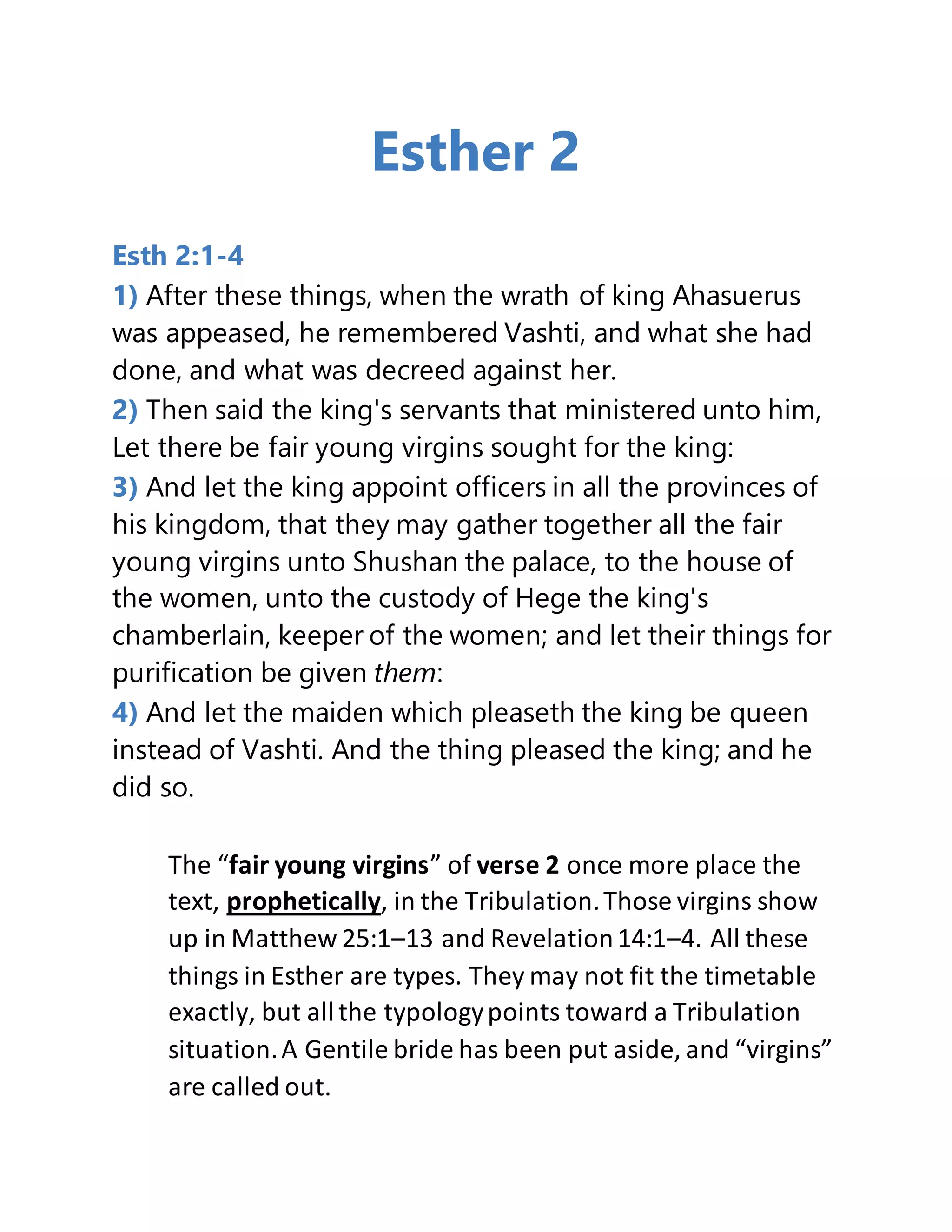 Esther 2 | DOCX | Christianity | Religion & Spirituality