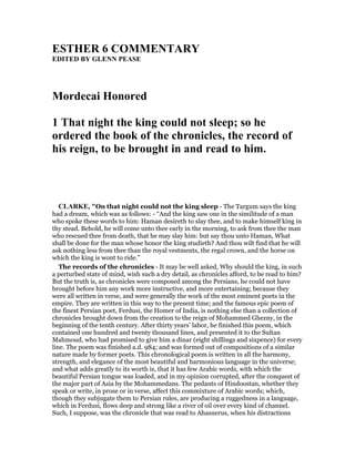 Esther 6 commentary | PDF