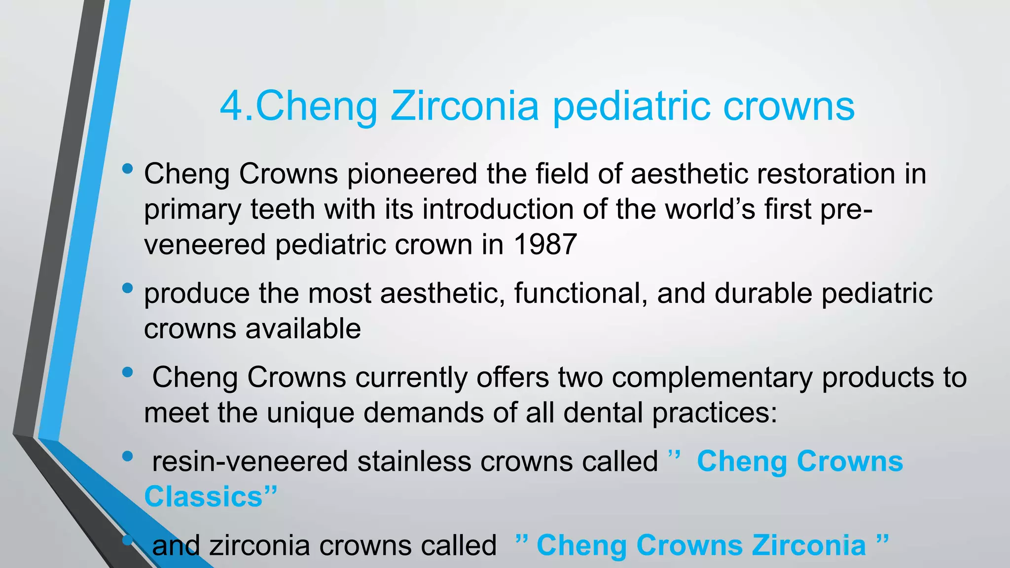 Esthetic crowns used in pediatric dentistry | PPTX