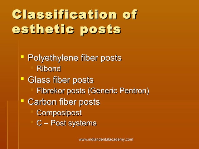 Esthetic post systems/ dental crown & bridge courses | PPT