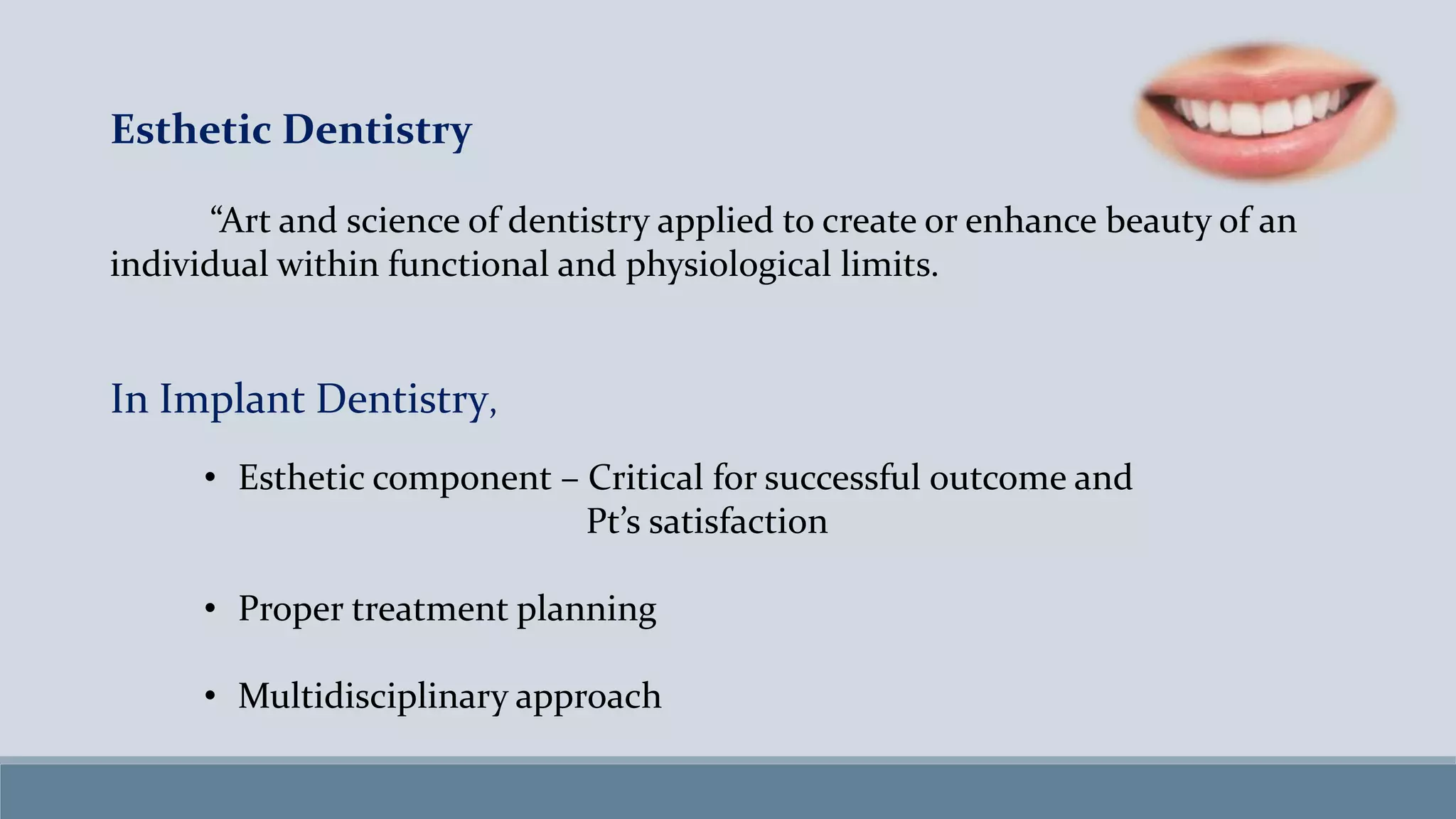 Esthetics in Implant Dentistry | PPTX