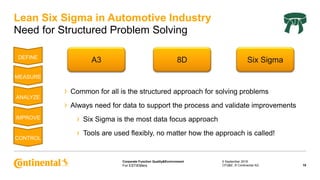ESTIEM Lean Six Sigma Green Belt Project at Continental - Scrap Reduction | PDF