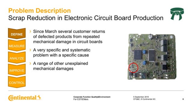 ESTIEM Lean Six Sigma Green Belt Project at Continental - Scrap ...
