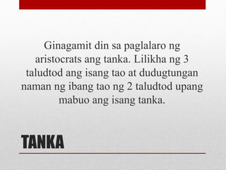 FILIPINO 9 Estilo ng pagkakasulat ng tanka at haiku | PPTX