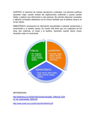 Estilos de aprendizaje VAK y KOLB | DOCX