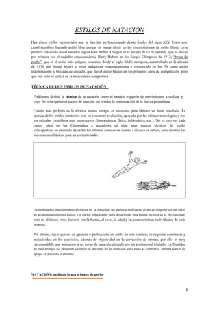 Estilos De Natacion | DOCX