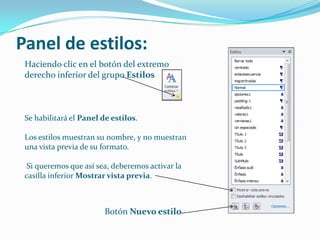 Estilos en Word 2010 | PPTX