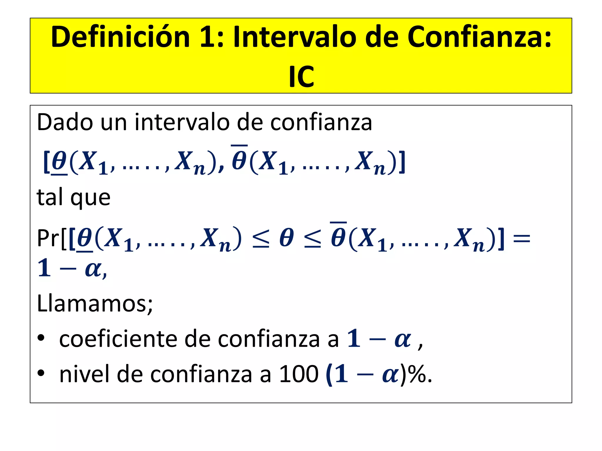 Estimación por intervalos de | PPTX