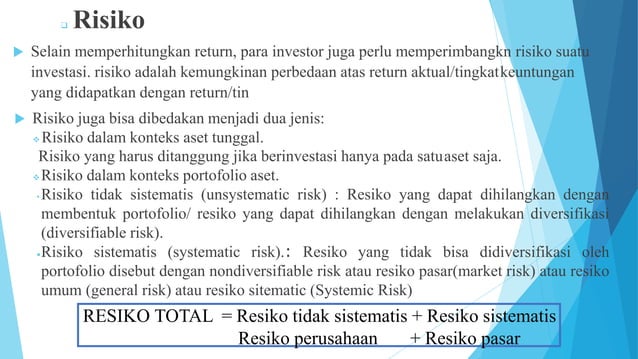 Estimasi Perhitungan Return dan Risiko Portofolio PPT.pptx
