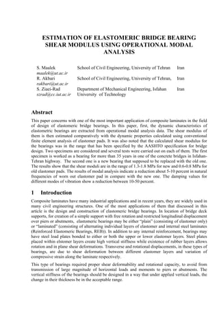 Estimate elastometric bridge bearing | PDF